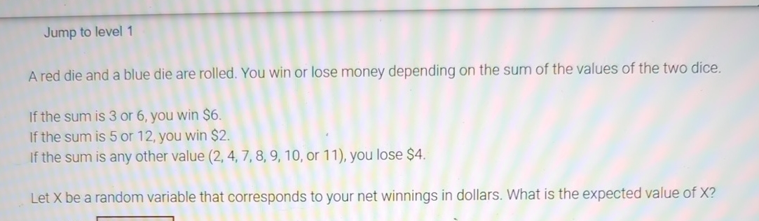 Solved Jump to level 1A red die and a blue die are rolled. | Chegg.com