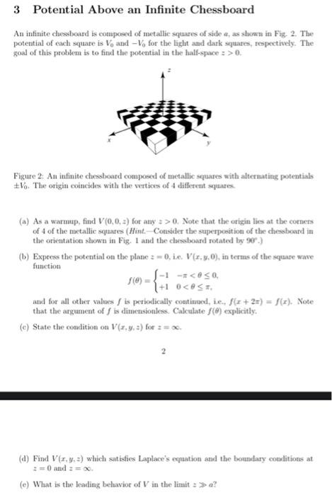 3 Potential Above an Infinite Chessboard An infinite | Chegg.com