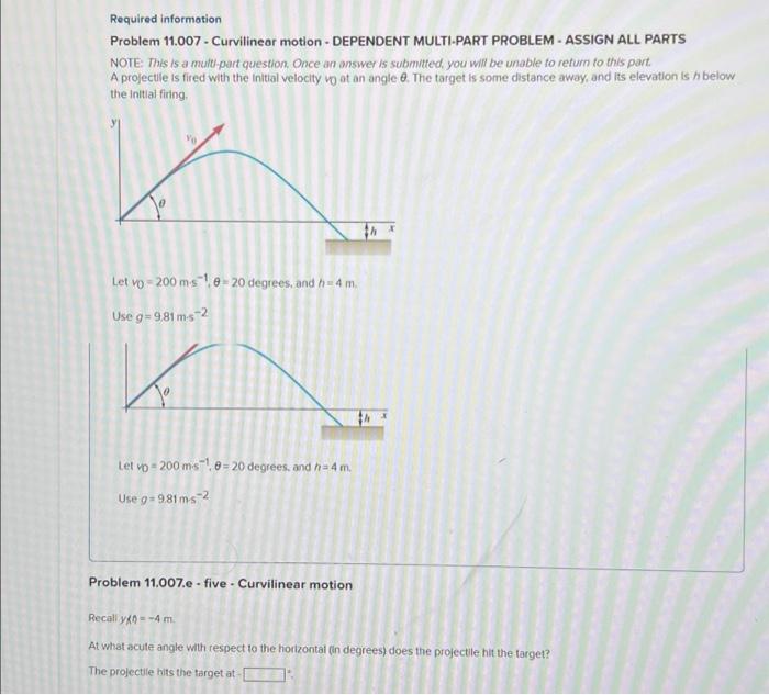 Solved Required information Problem 11.007 - Curvilinear | Chegg.com