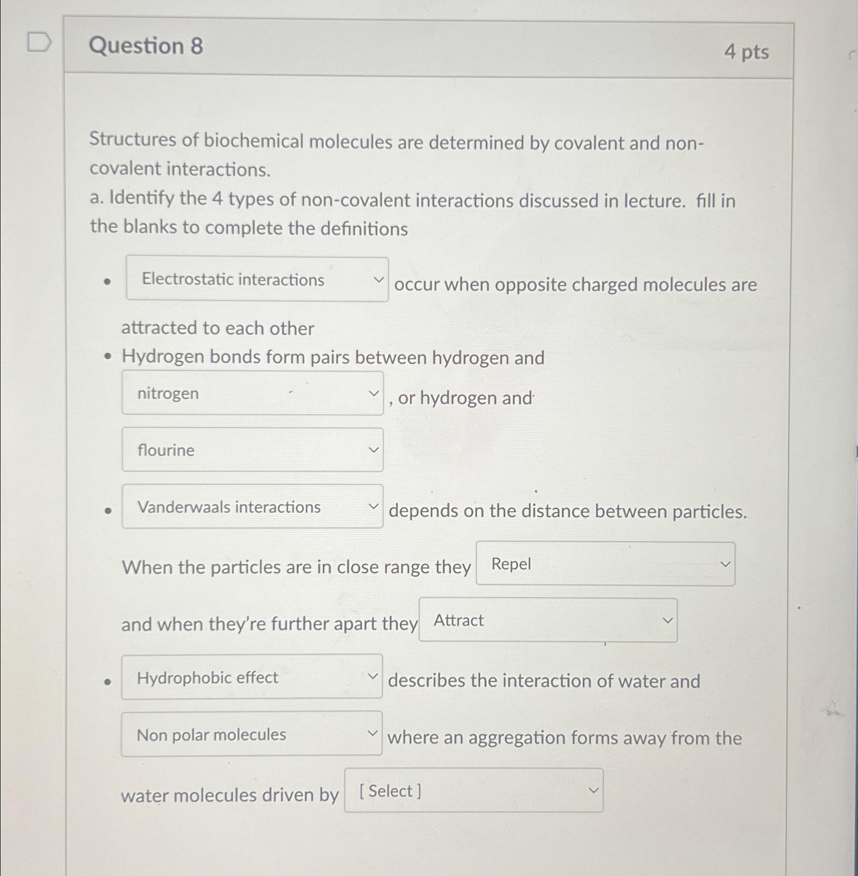 Solved Question 84 ﻿ptsStructures of biochemical molecules | Chegg.com