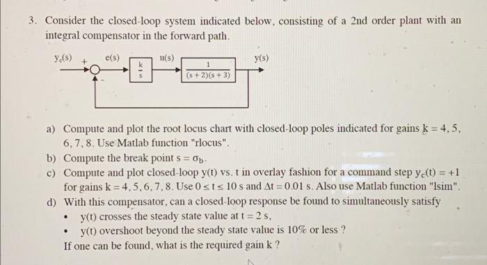 Solved 3. Consider the closed-loop system indicated below, | Chegg.com