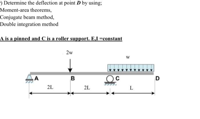 -) Determine the deflection at point D by using; | Chegg.com