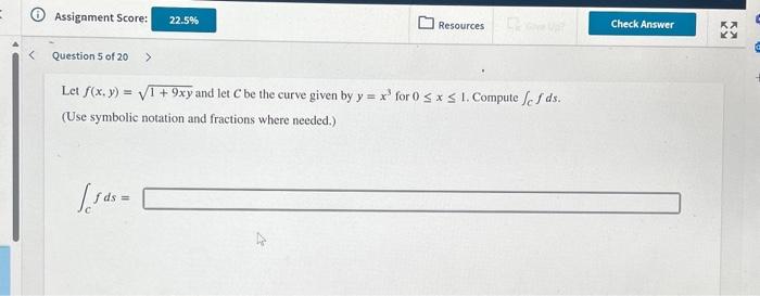 Solved Let f(x,y)=1+9xy and let C be the curve given by y=x3 | Chegg.com