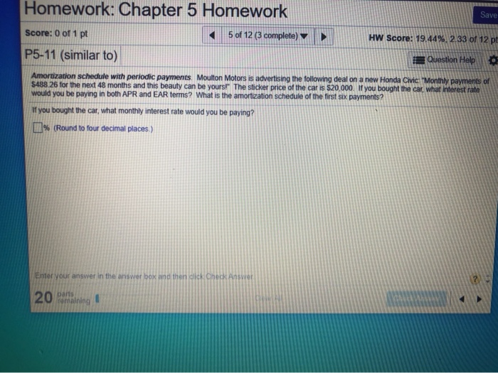 Solved Save Homework Chapter 5 Homework Score 0 Of 1 Pt 5