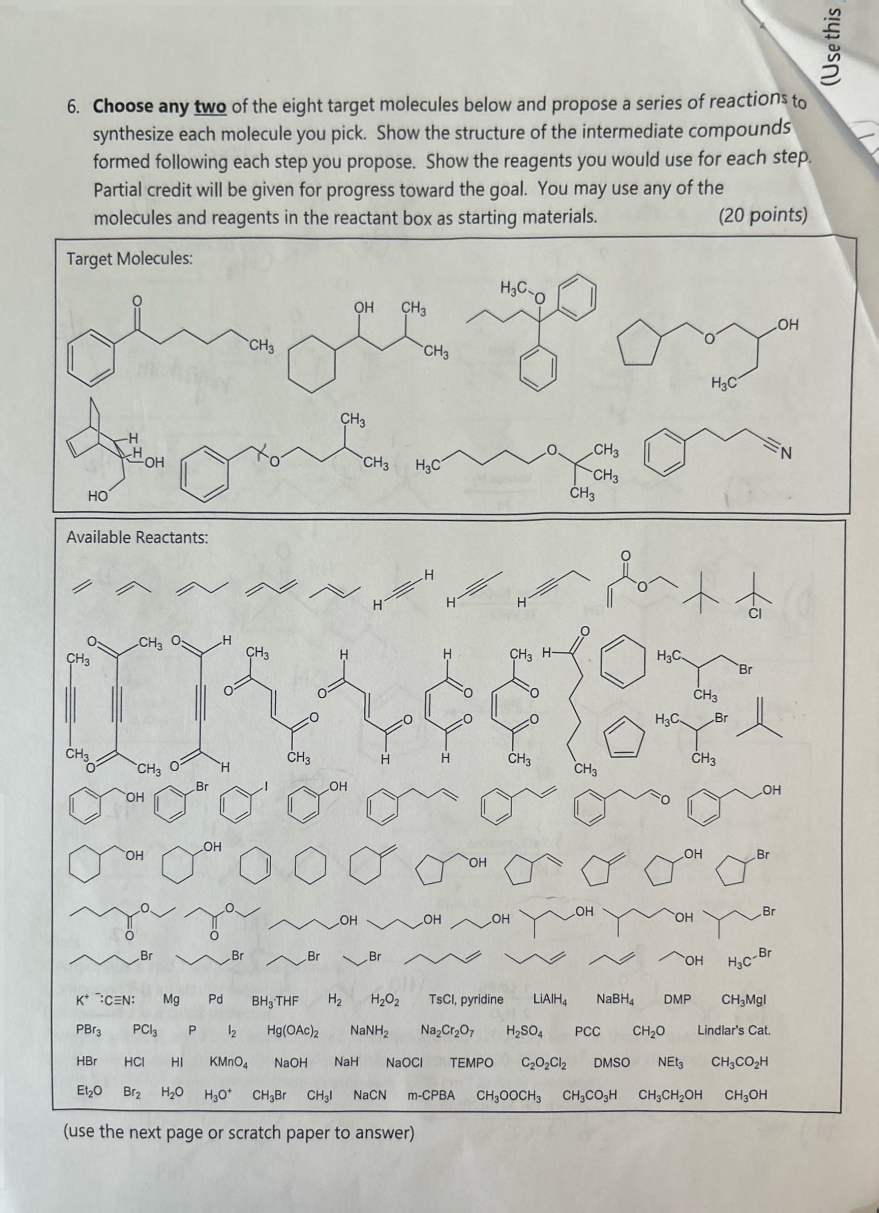 Solved Choose any two of the eight target molecules below | Chegg.com