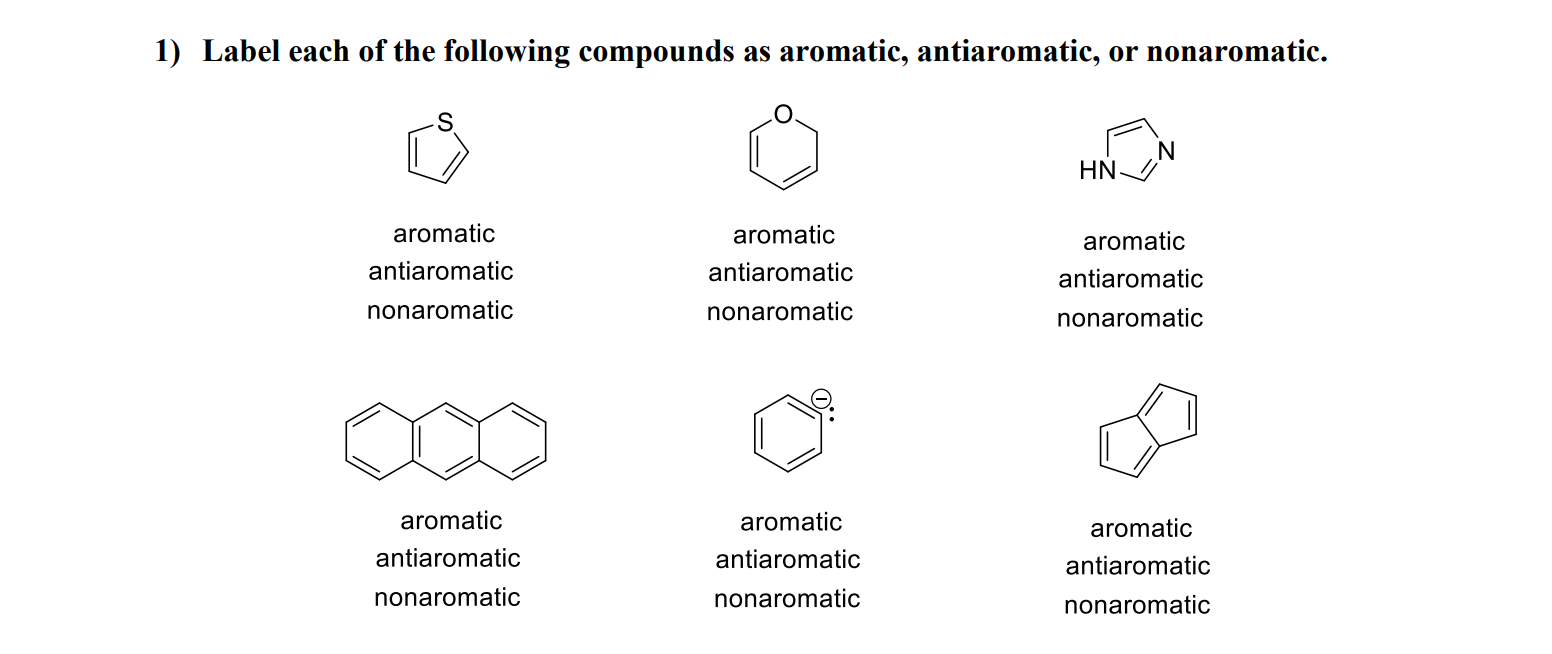 Solved 1) ﻿Label each of the following compounds as | Chegg.com