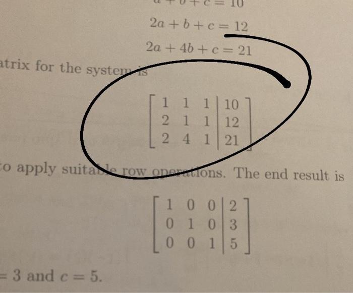 Solved \\( \\left[\\begin{array}{lll|l}1 & 1 & 1 & 10 \\\\ 2 | Chegg.com