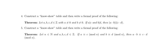 Solved 4. Construct a "know-show" table and then write a | Chegg.com