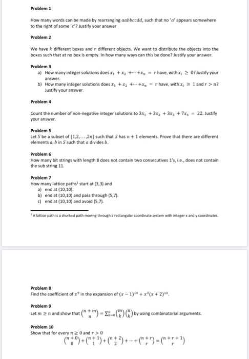 Solved Problem 1 How many words can be made by rearranging | Chegg.com