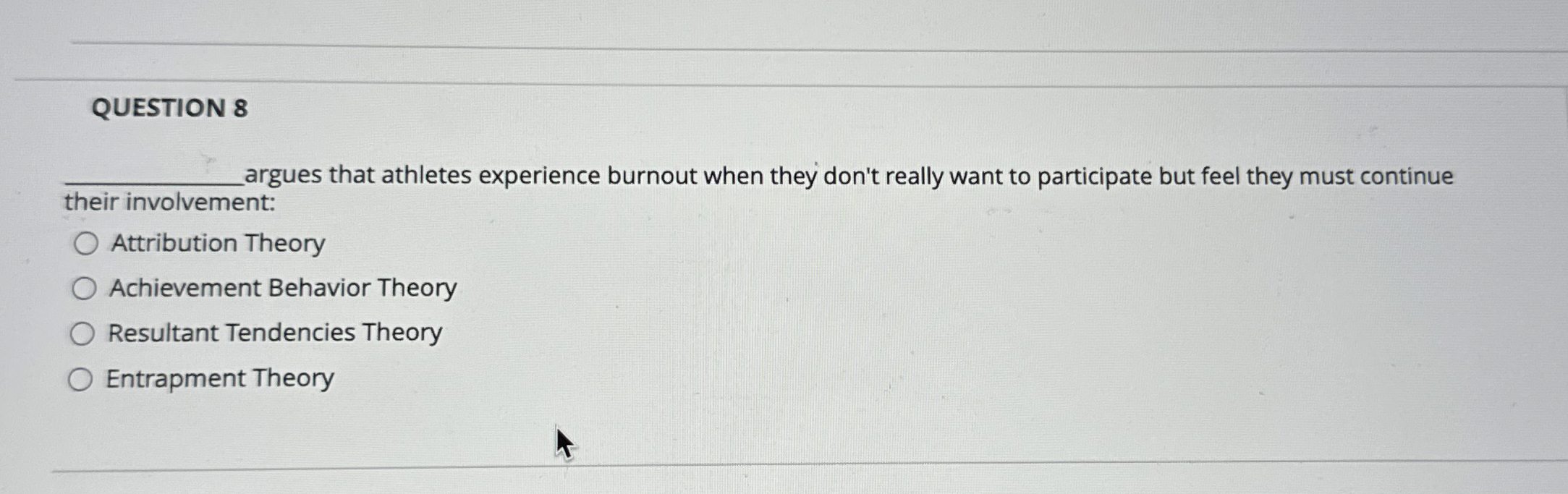 Solved QUESTION 8q, ﻿argues that athletes experience burnout | Chegg.com