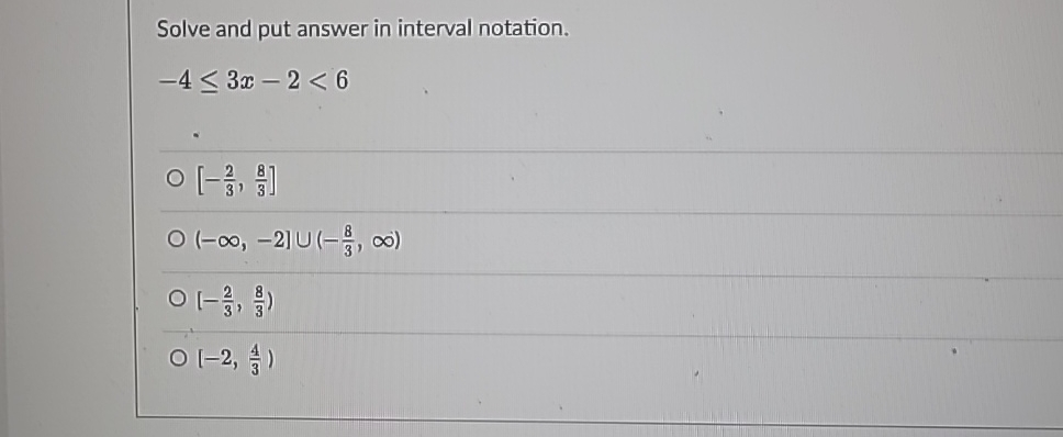 Solved Solve and put answer in interval | Chegg.com
