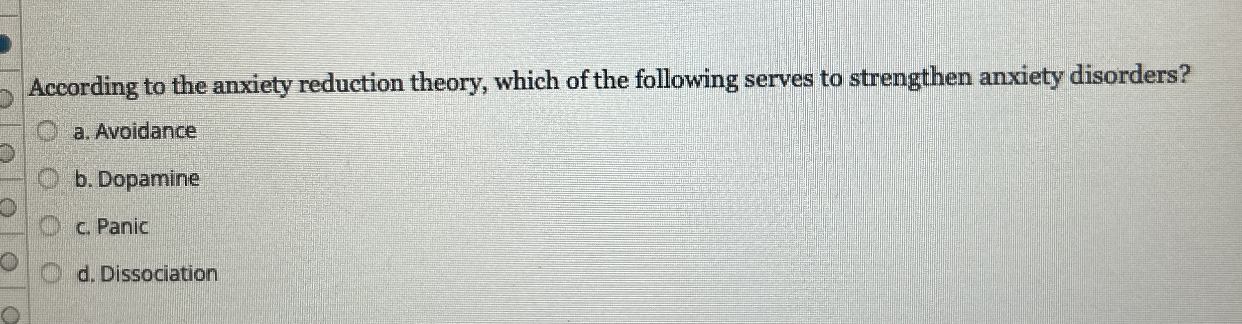 Solved According to the anxiety reduction theory, which of | Chegg.com