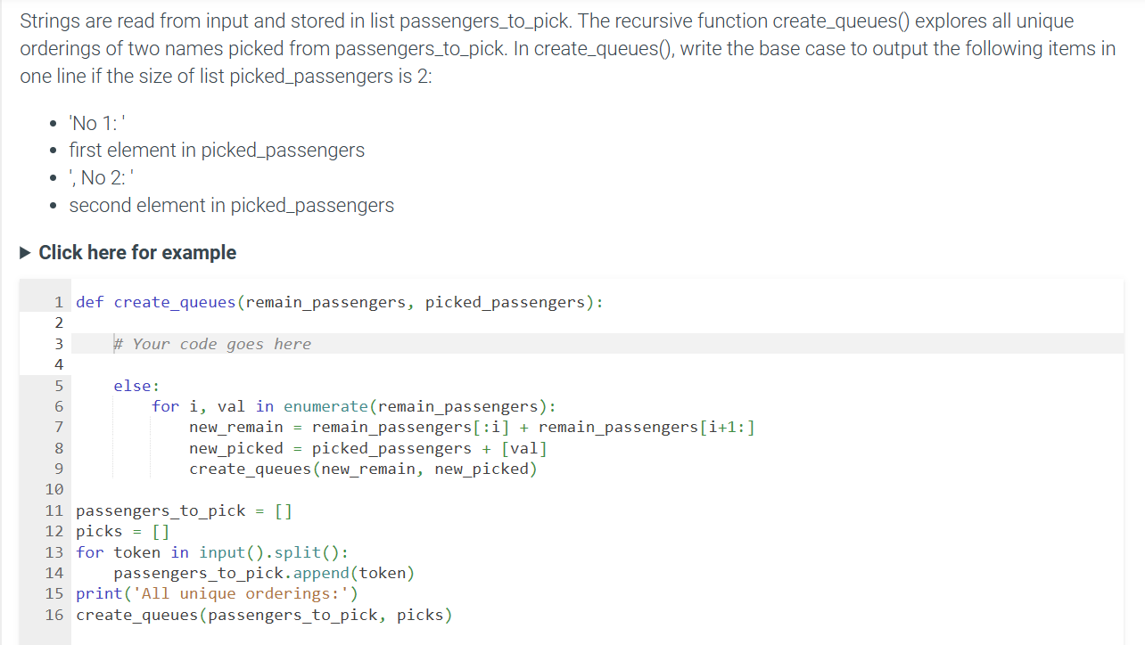 Solved Strings are read from input and stored in list | Chegg.com