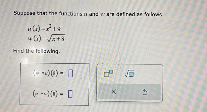 Solved Suppose that the functions u and w are defined as | Chegg.com