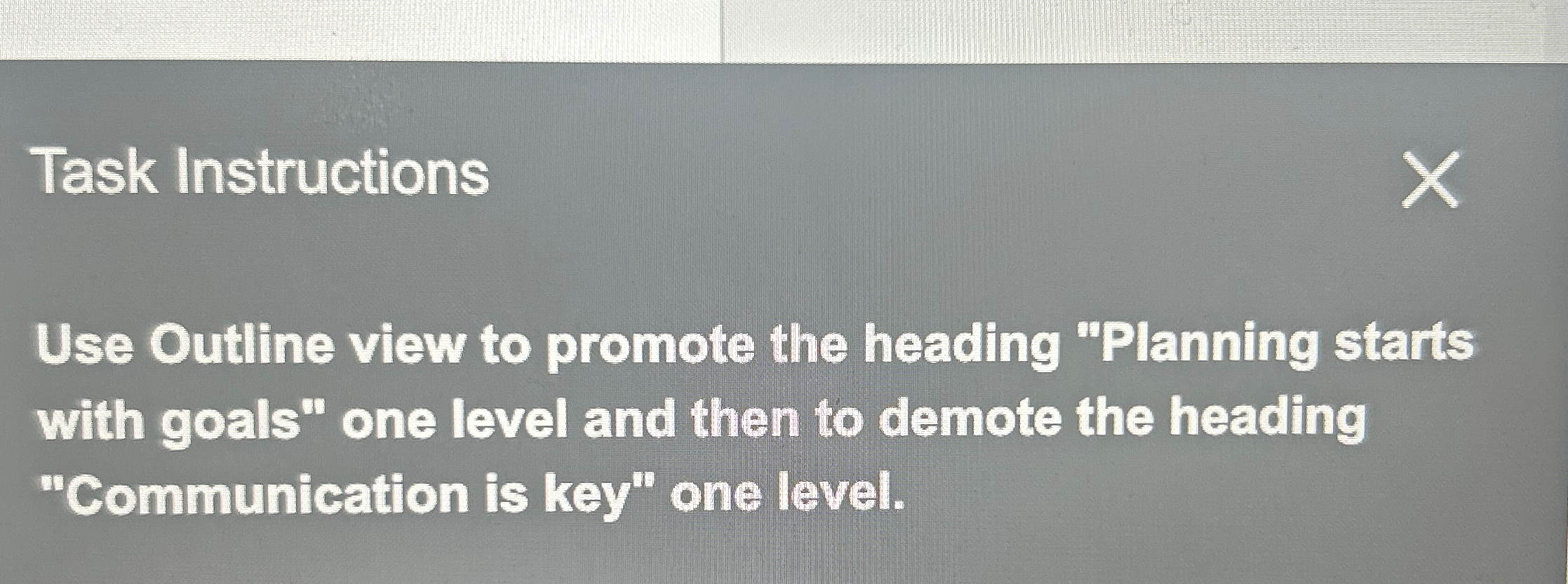 Solved Task InstructionsUse Outline view to promote the | Chegg.com