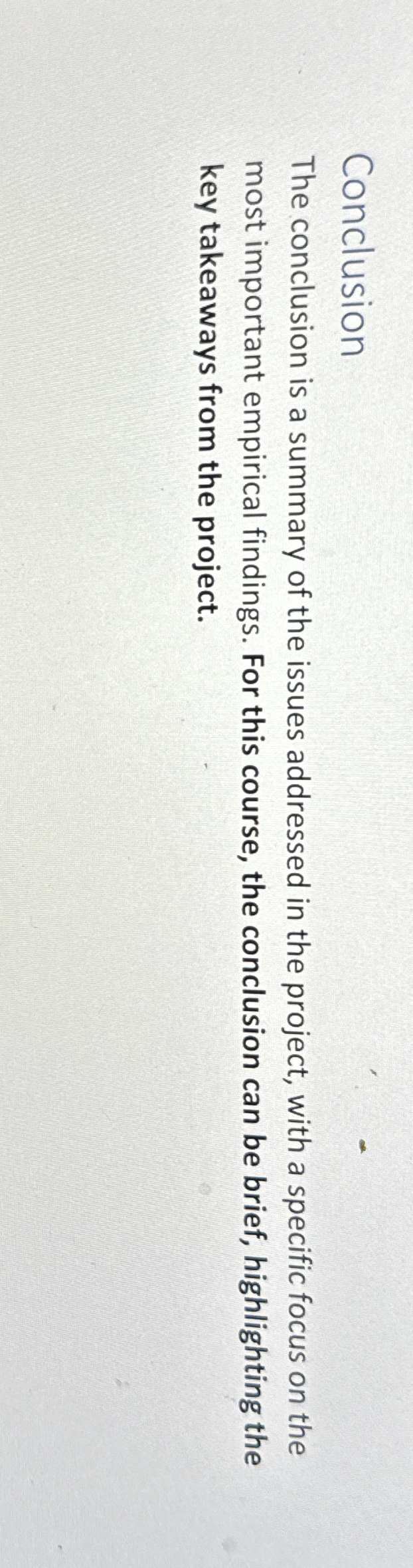Solved ConclusionThe conclusion is a summary of the issues | Chegg.com