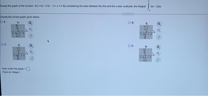 Solved Choose the graph of the function f(x) = 4x-2 for -3 | Chegg.com