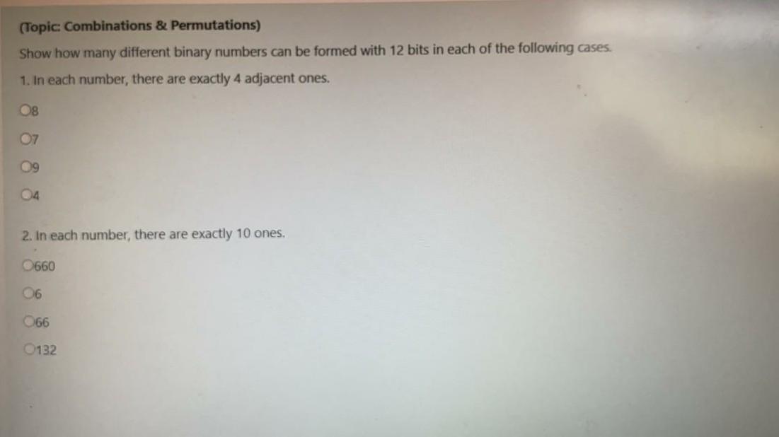 Solved (Topic: Combinations & Permutations) Show how many | Chegg.com