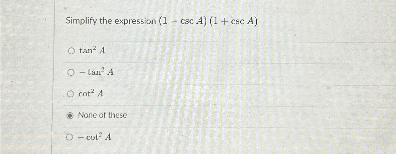 Solved Simplify the expression | Chegg.com