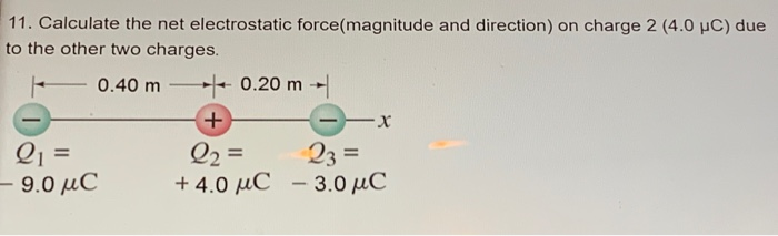 Solved calculate the net electrostatic force (magnitude and | Chegg.com