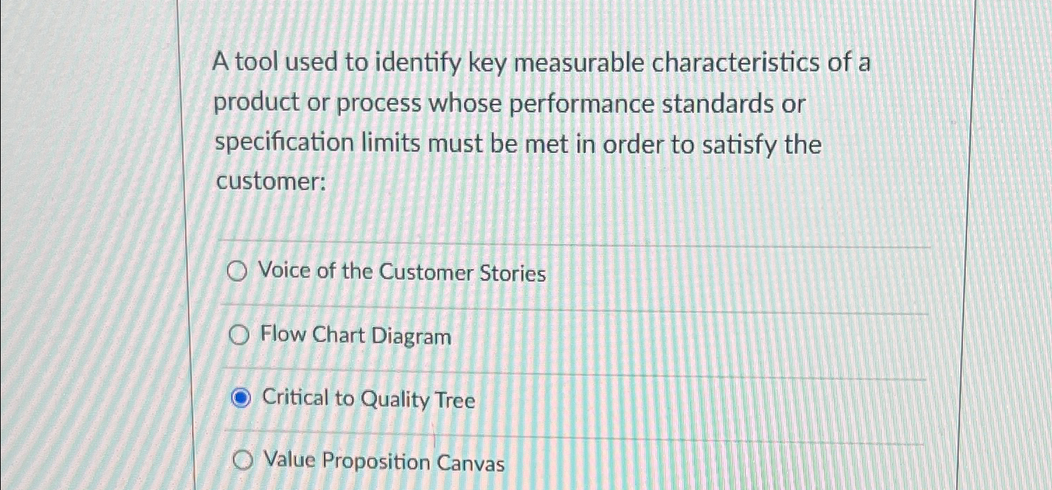 Solved A tool used to identify key measurable | Chegg.com