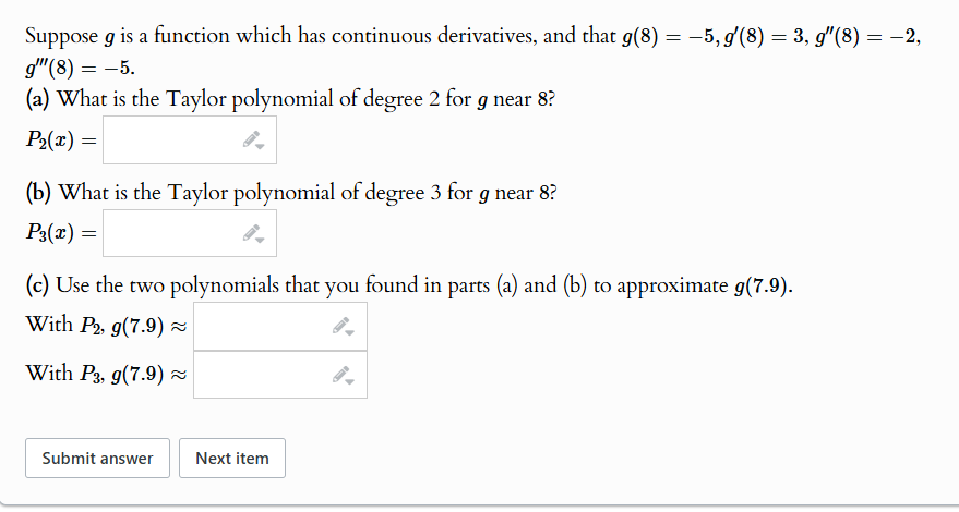 Solved Suppose g is ﻿a function which has continuous | Chegg.com