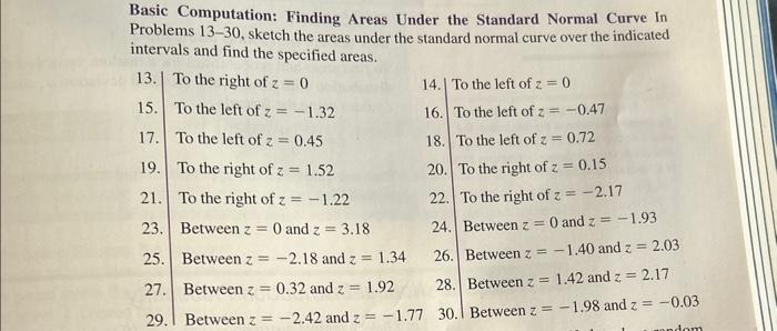 Solved Basic Computation: Finding Areas Under the Standard | Chegg.com