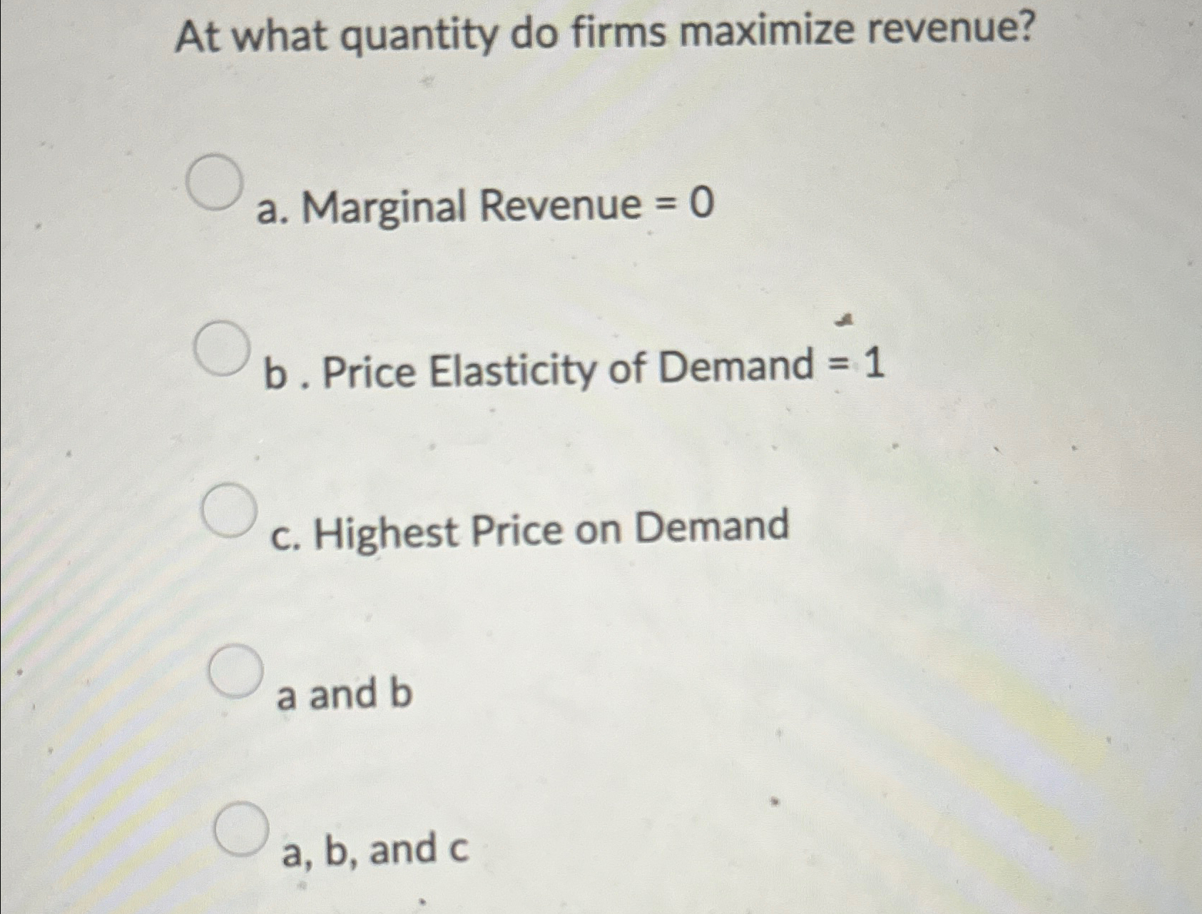 Solved At what quantity do firms maximize revenue?a. | Chegg.com
