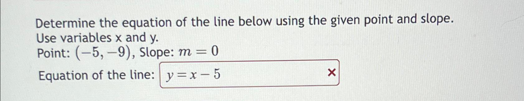 Solved Determine the equation of the line below using the | Chegg.com