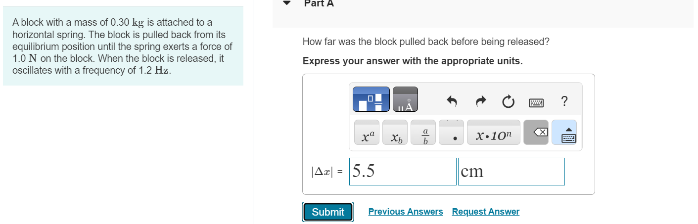 Solved A block with a mass of 0.30kg ﻿is attached to | Chegg.com