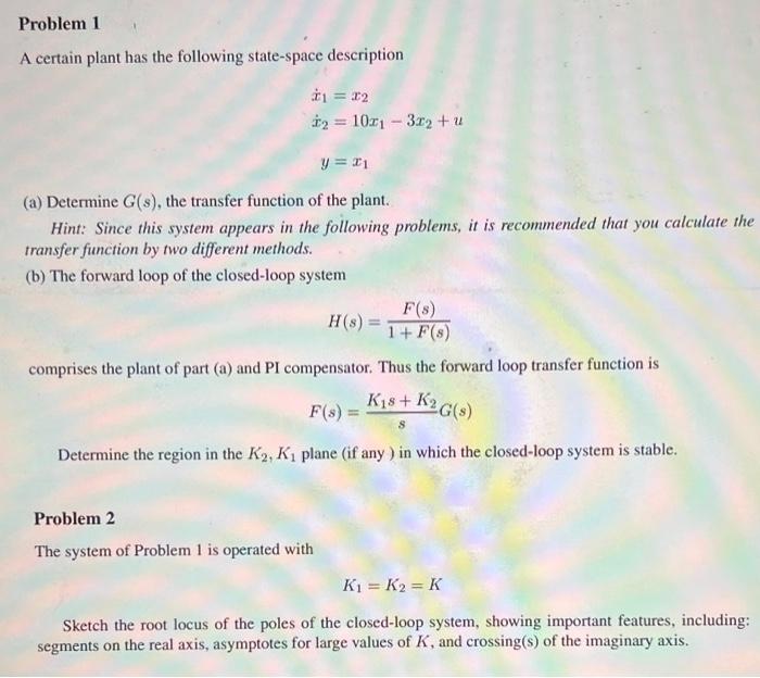Solved Problem 3 Sketch the Nyquist diagram for the system | Chegg.com