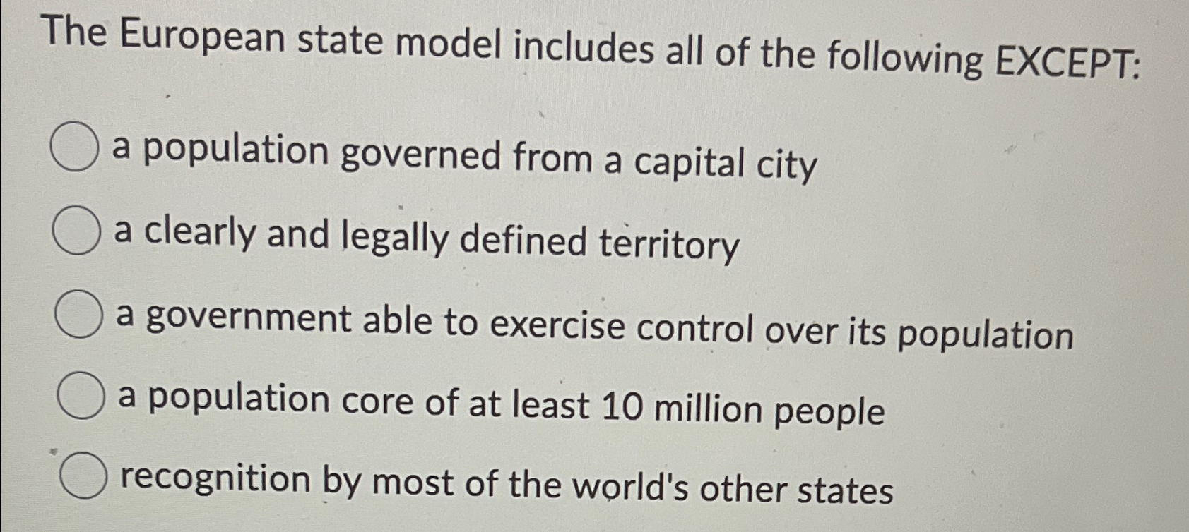 Solved The European state model includes all of the | Chegg.com