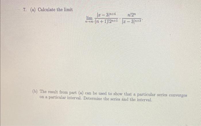 Solved (a) Calculate the limit | Chegg.com