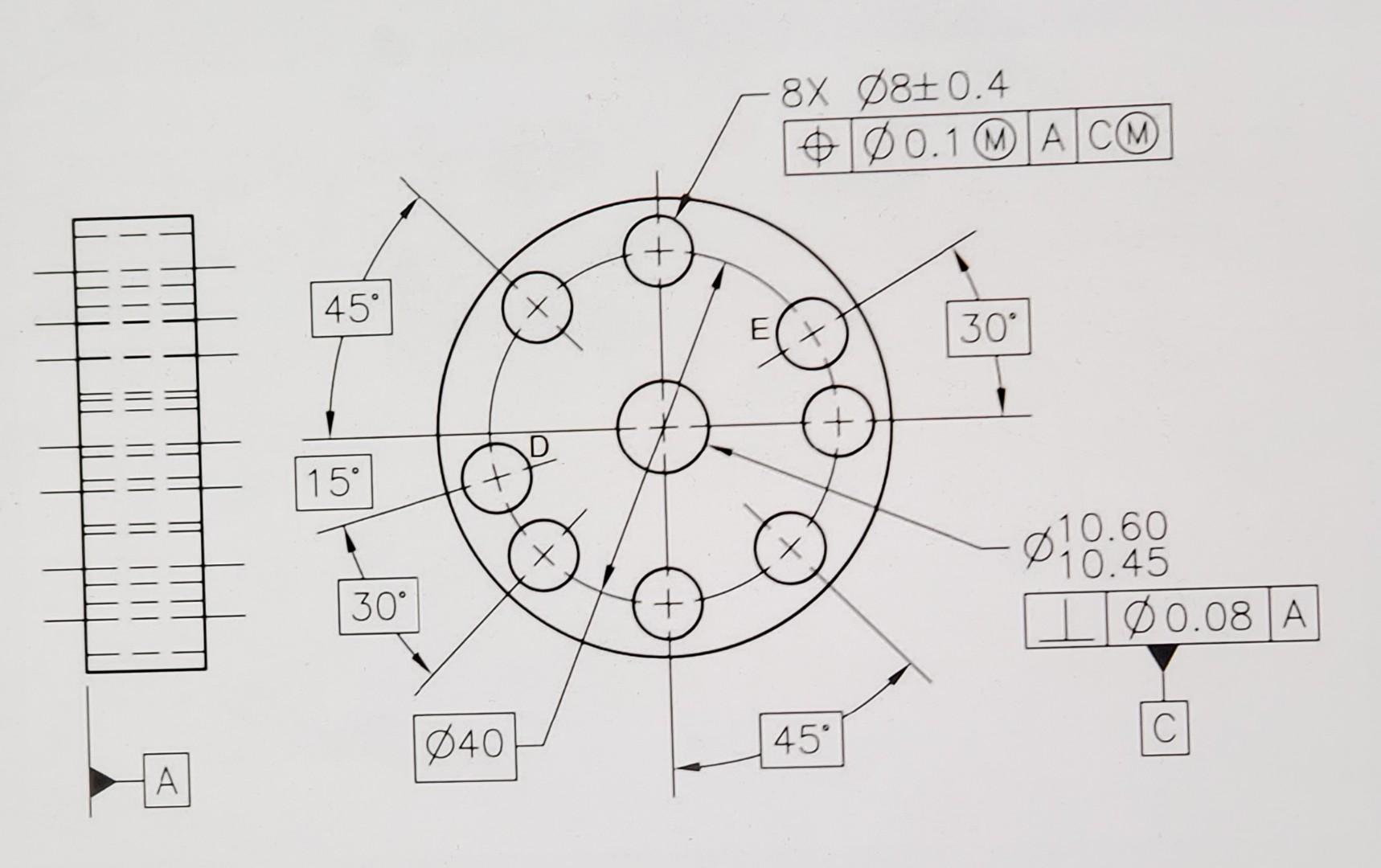 Print the orthographic drawing of the end plate | Chegg.com
