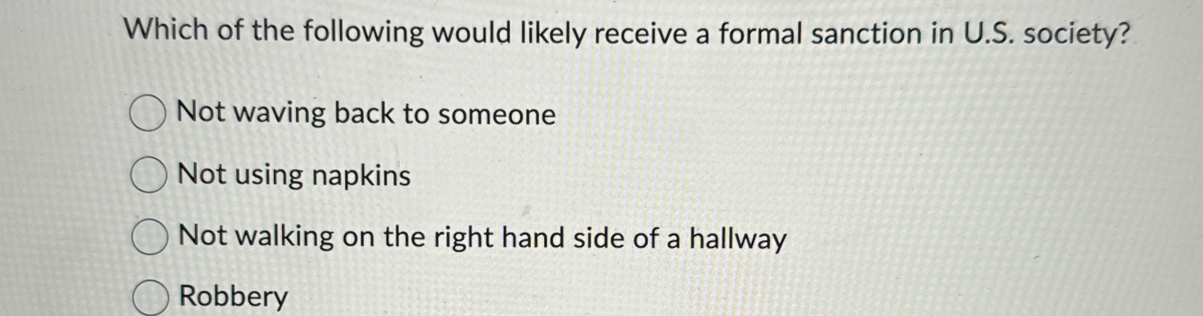 Solved Which of the following would likely receive a formal | Chegg.com