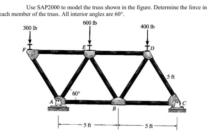 Solved Use SAP2000 to model the truss shown in the figure. | Chegg.com