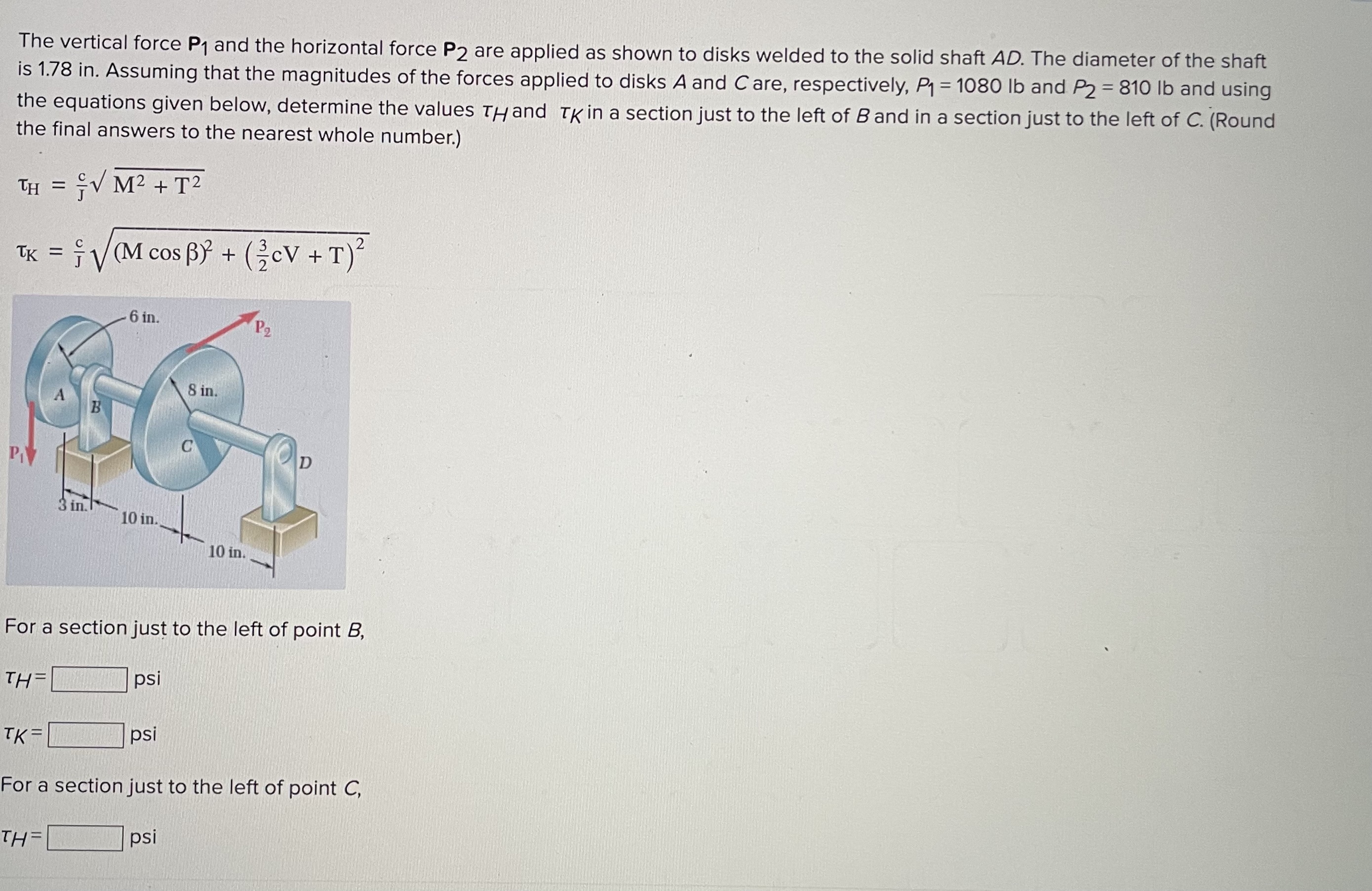 Solved The vertical force P1 ﻿and the horizontal force P2 | Chegg.com