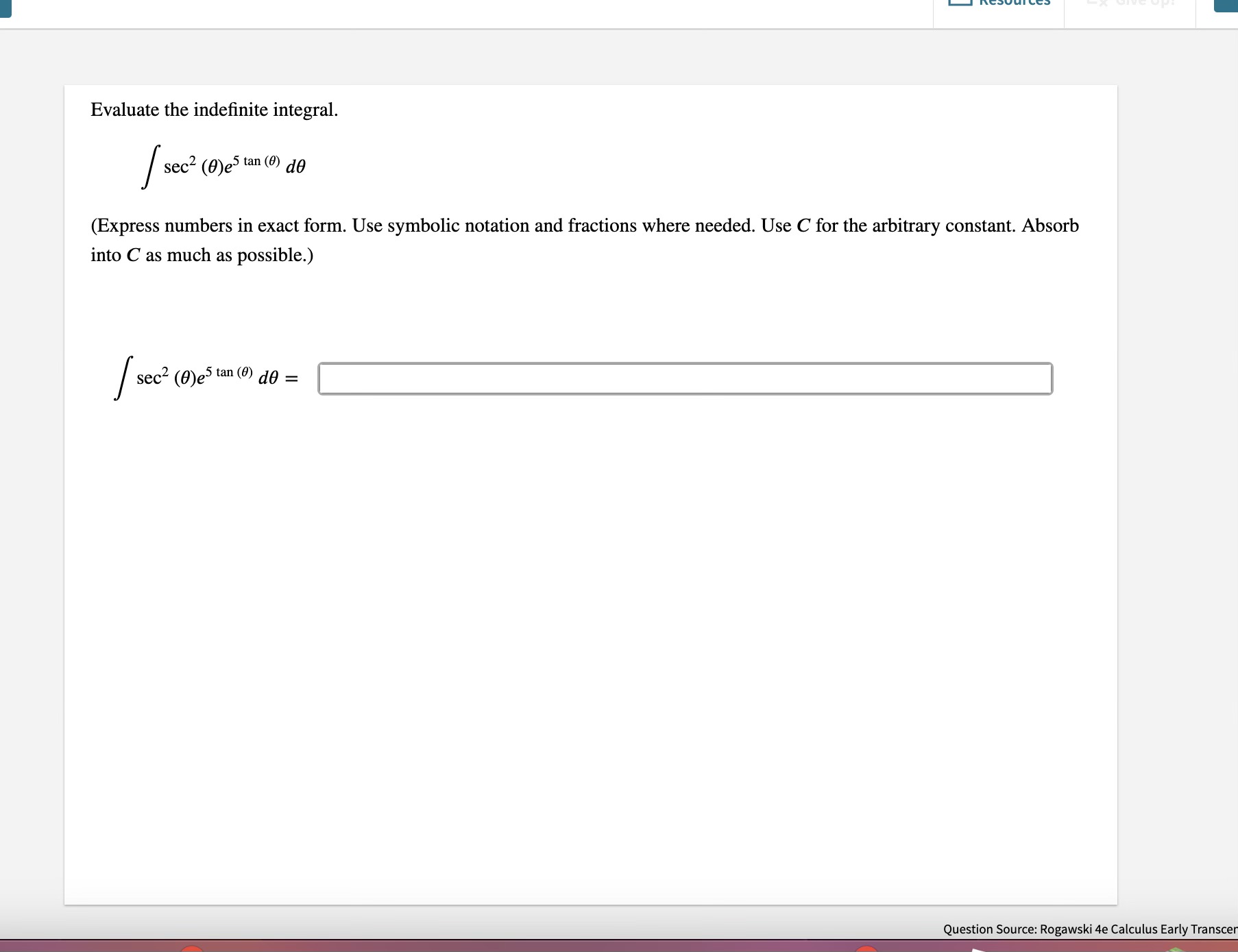 Solved Evaluate the indefinite | Chegg.com