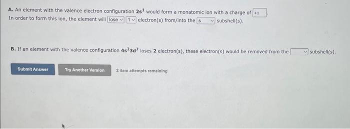 Solved (1) What is the element with an electron | Chegg.com
