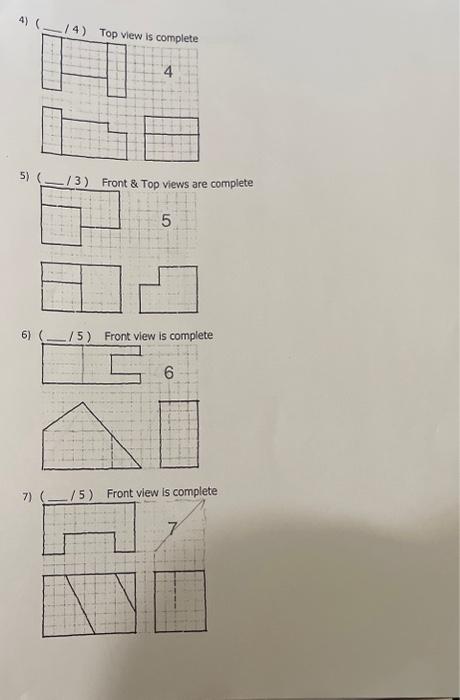 Solved Directions: 1. Complete the three views of each | Chegg.com