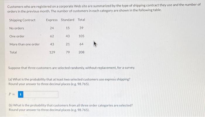Solved Customers who are registered on a corporate Web site | Chegg.com