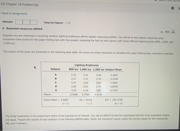 Solved a this course DO Chapter 18 Problem Set