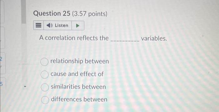 Solved A correlation between two ordinal variables is | Chegg.com