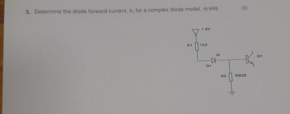 Solved Determine the diode forward current, lo, ﻿for a | Chegg.com