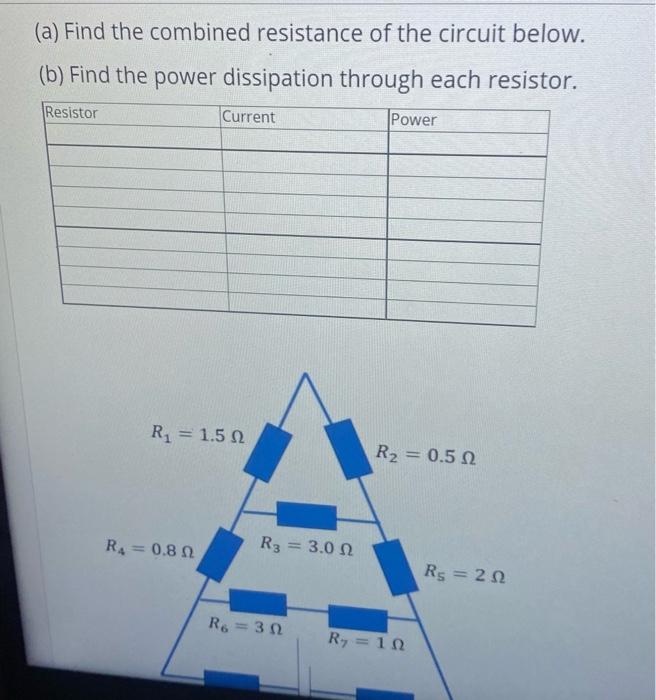 Solved (a) Find the combined resistance of the circuit | Chegg.com