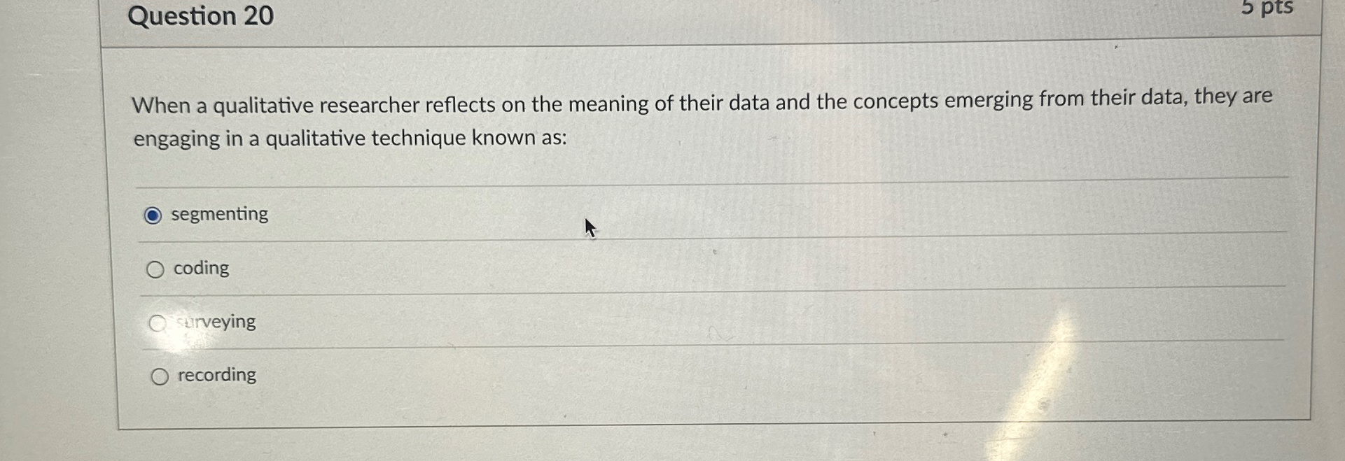 Solved Question 20When a qualitative researcher reflects on | Chegg.com