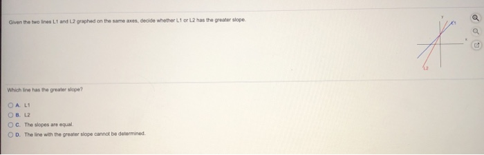 Solved Given the two lines L1 and 2 graphed on the same | Chegg.com