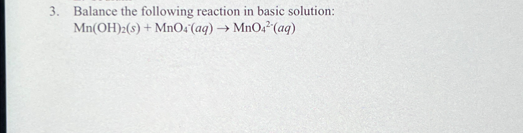 Solved Balance the following reaction in basic | Chegg.com