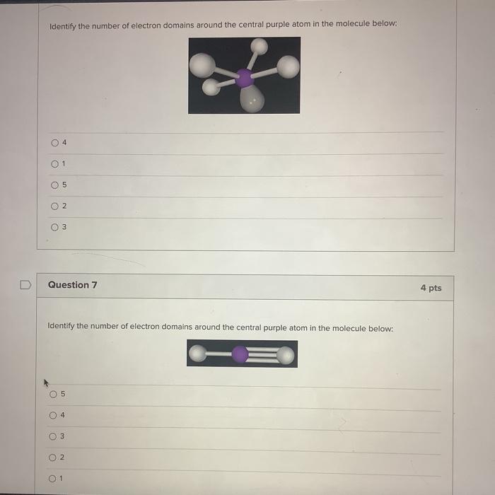 Solved Identify The Number Of Electron Domains Around The