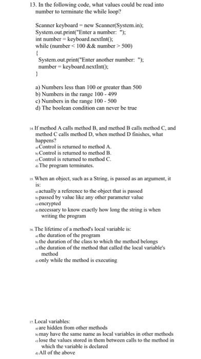 Solved 1) What will be the value of x after the following | Chegg.com